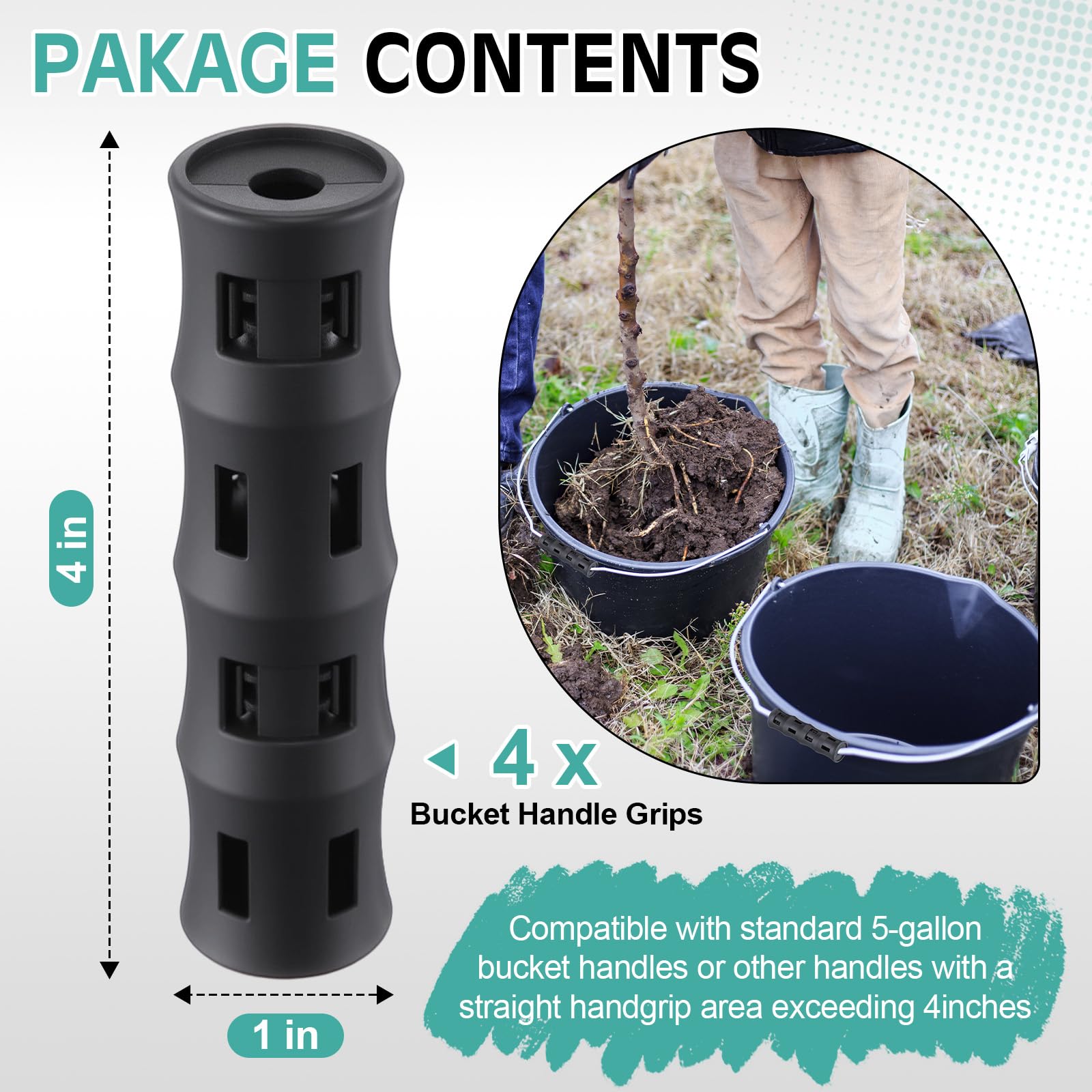 Snapklik.com : Gulfmew 4 Pack Bucket Handles Replacement, Plastic ...