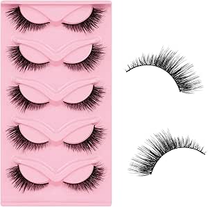 TORMEN Fox False Eyelashes, 5 Pairs Naturally Curled Faux Mink Lashes ...