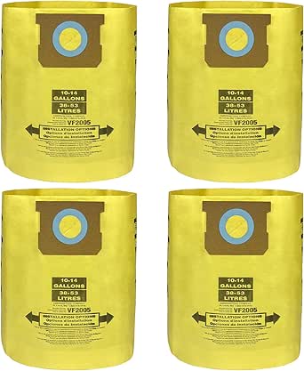 4 Pack Fit for Shop Vac Bags 10-14 Gallon- Type F 90662, Type I 90672 ...