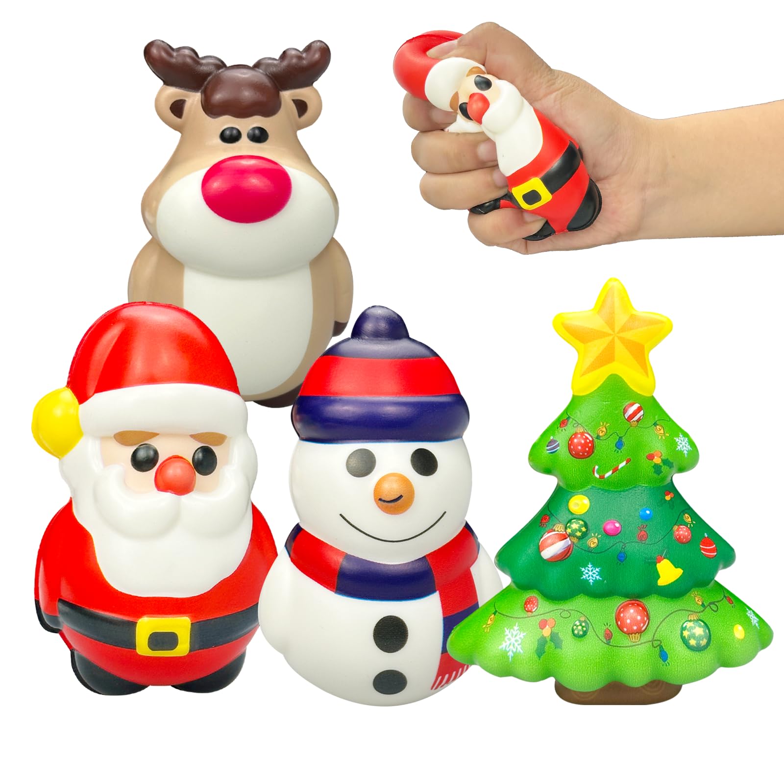 Amazon.com: funnysquee 4 Pcs Santa Claus Snowman Elk Christmas Tree ...