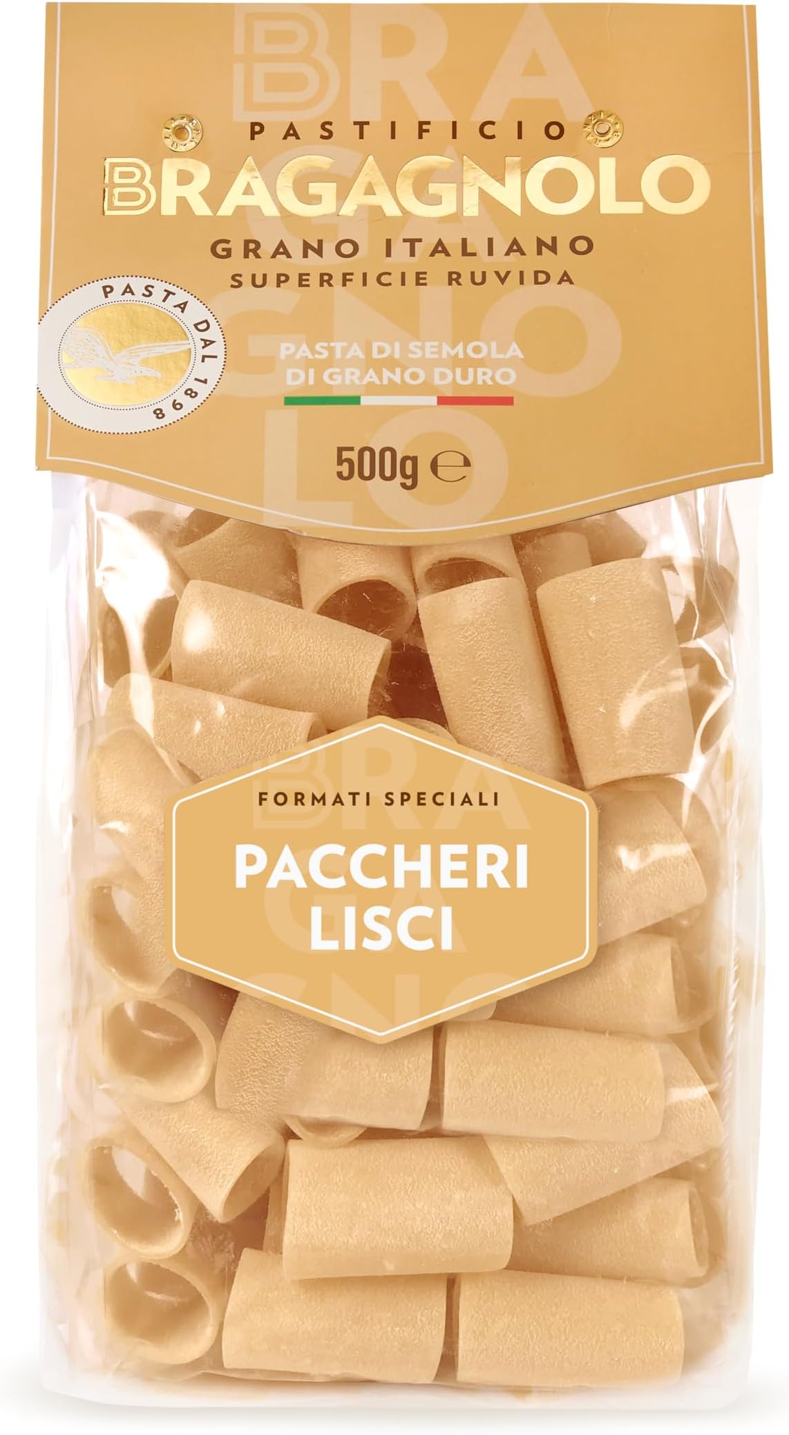 Amazon.com : Pastificio Bragagnolo, Paccheri Lisci 878 Bronze-Drawn ...