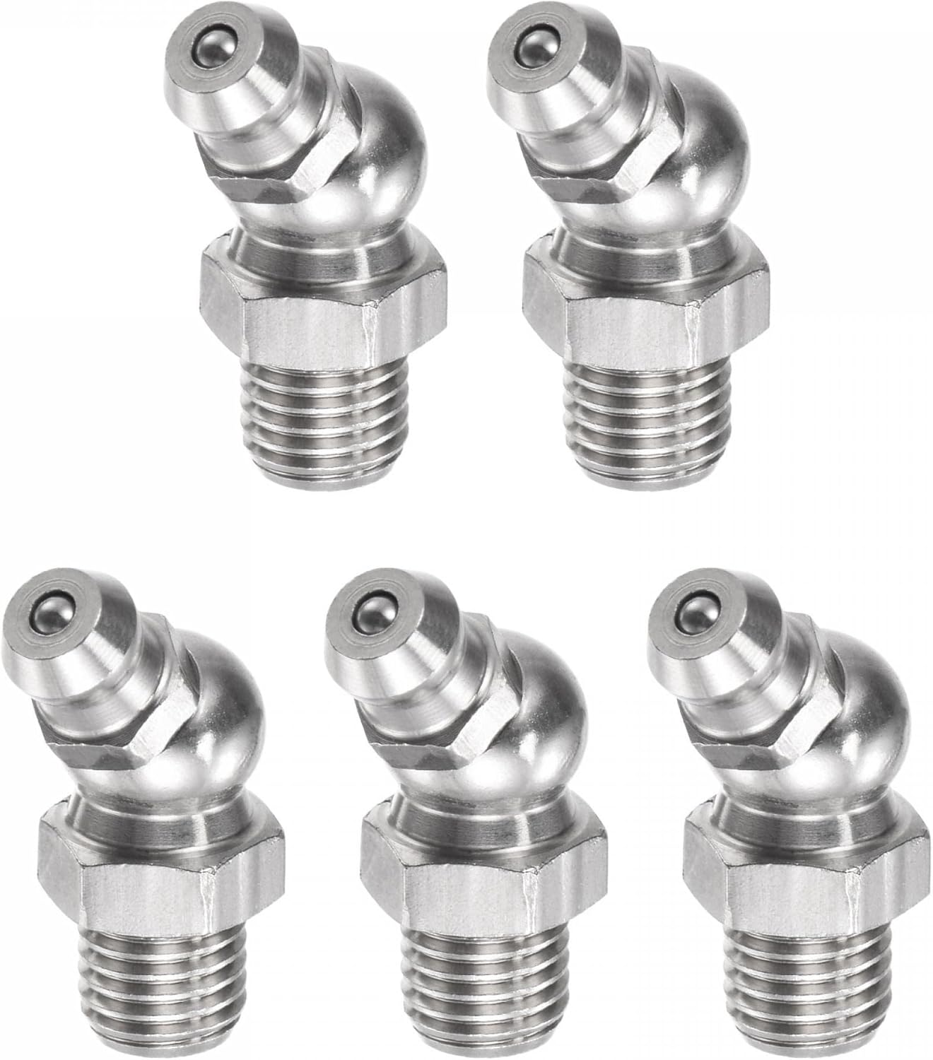 Amazon.com: uxcell Metric 45 Degree Grease Fittings, M8 x 1mm Thread ...