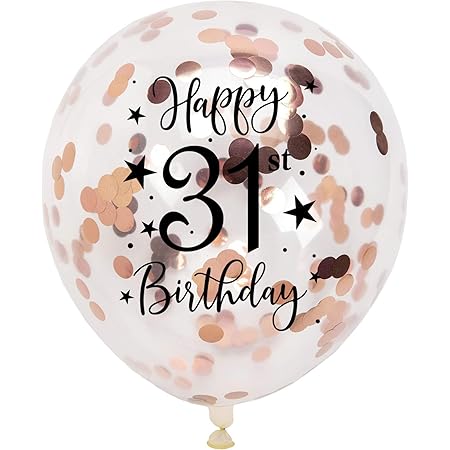 Amazon.com: Fancypartyshop 31st Birthday Decorations - Rose Gold Happy ...