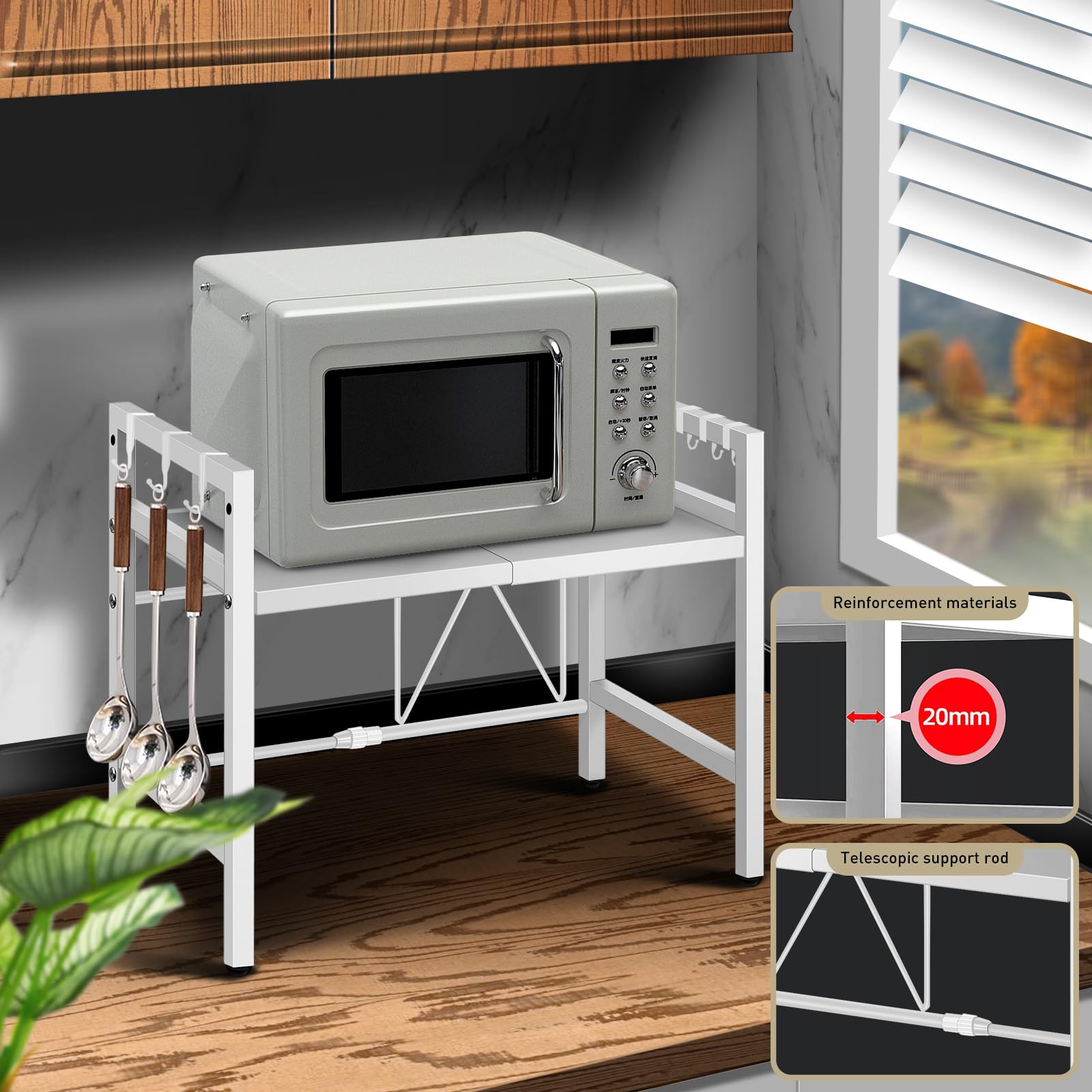 Snapklik.com : Zamfoot White Microwave Stand