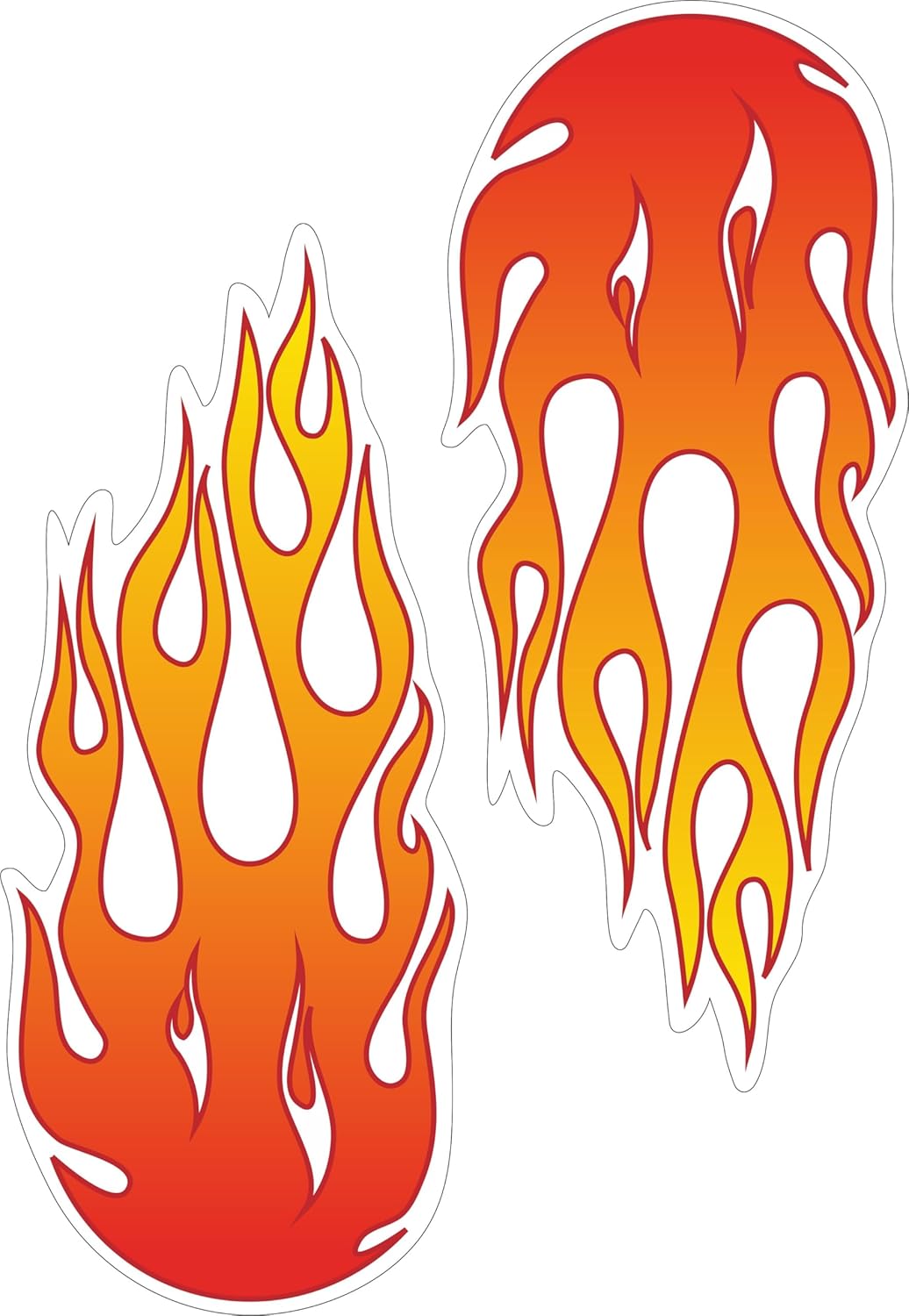 Pack of 2 Small Flames Fire Funny Kids Self Adhesive Vinyl Stickers ...