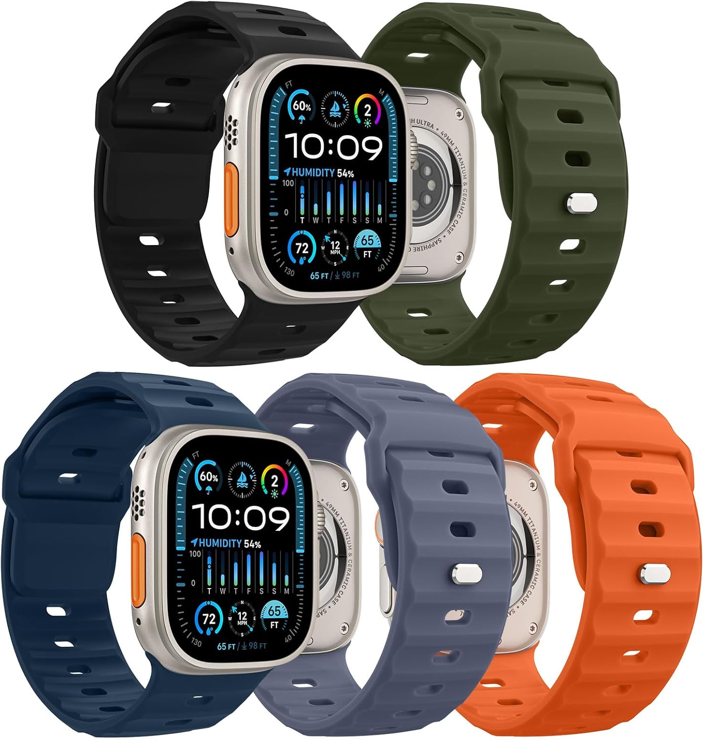 Amazon.com: MoKo 5Pack Ocean Band Compatible with Apple Watch Ultra 2 ...