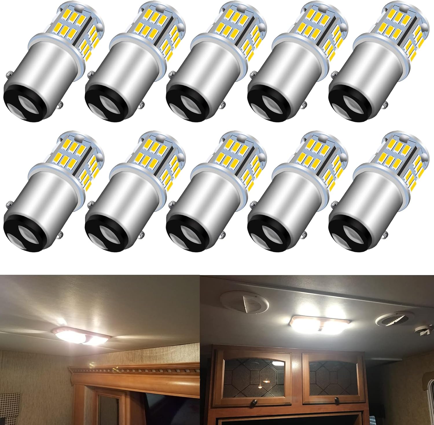 Amazon.com: UNXMRFF - Super Bright 1142 BA15D LED Bulbs Warm White ...