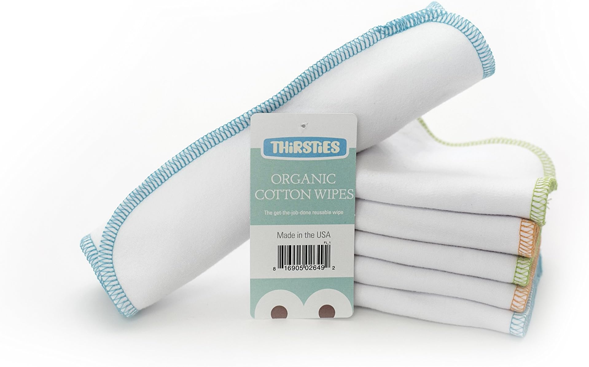 Amazon.com: Thirsties Organic Cotton Reusable Cloth Wipes - 6 Pack : Baby