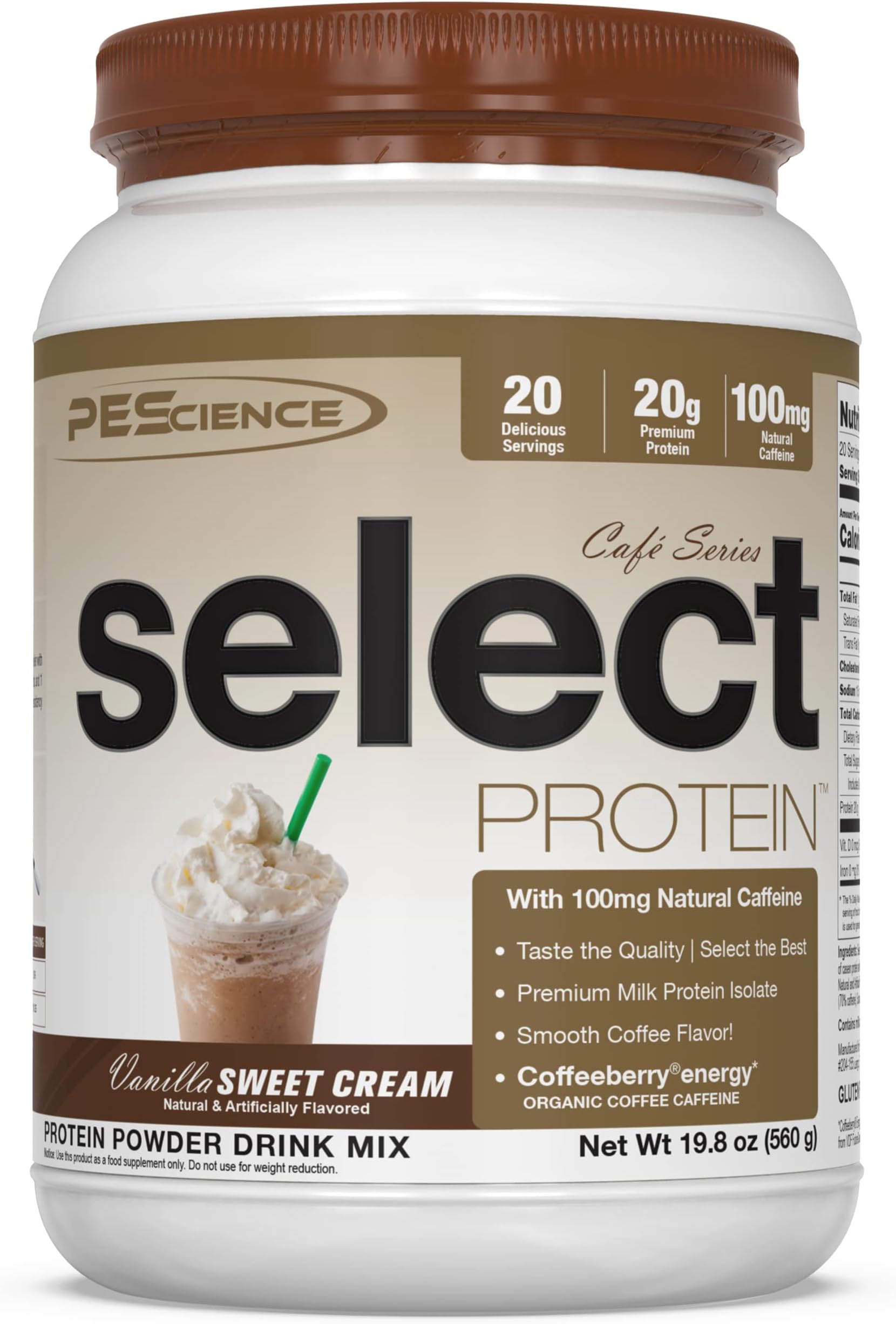 Amazon.com: PEScience Select Cafe Protein, Vanilla Sweet Cream, 20 ...