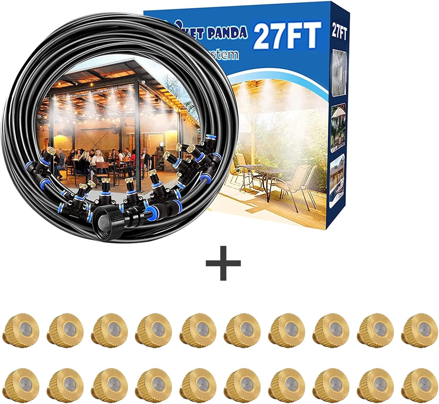 Amazon.com: Mister for Outside Patio, 27FT Misting Hose + 20pcs Brass ...