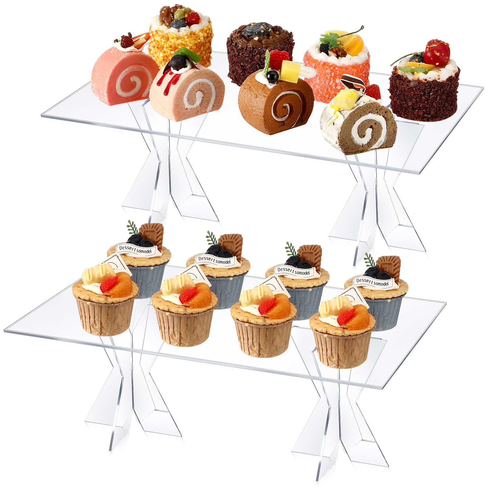 Amazon.com | Colingmill 2 Pack Dessert Table Display Set Acrylic ...
