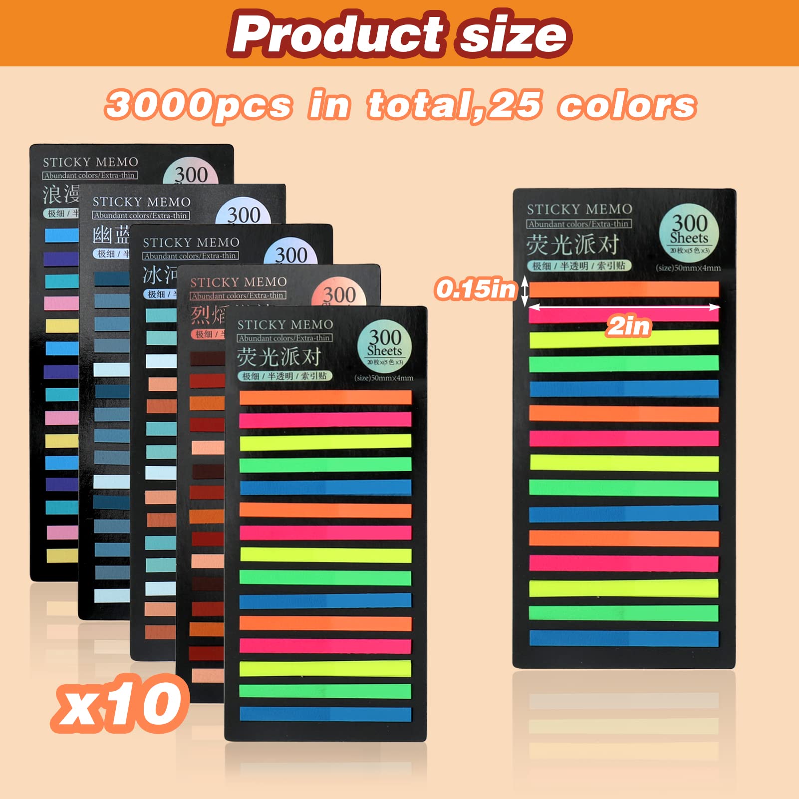 Snapklik.com : 3000Pcs Highlighter Tape, Transparent Sticky Page ...