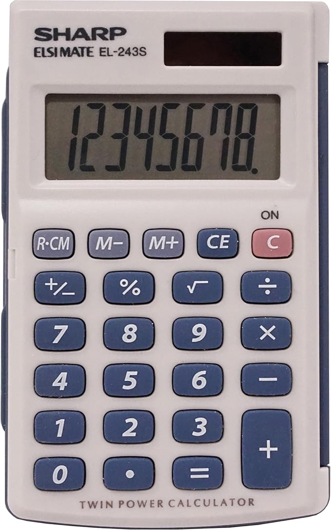 Amazon.com: Sharp Calculators EL-243SB 8-Digit Pocket Calculator ...