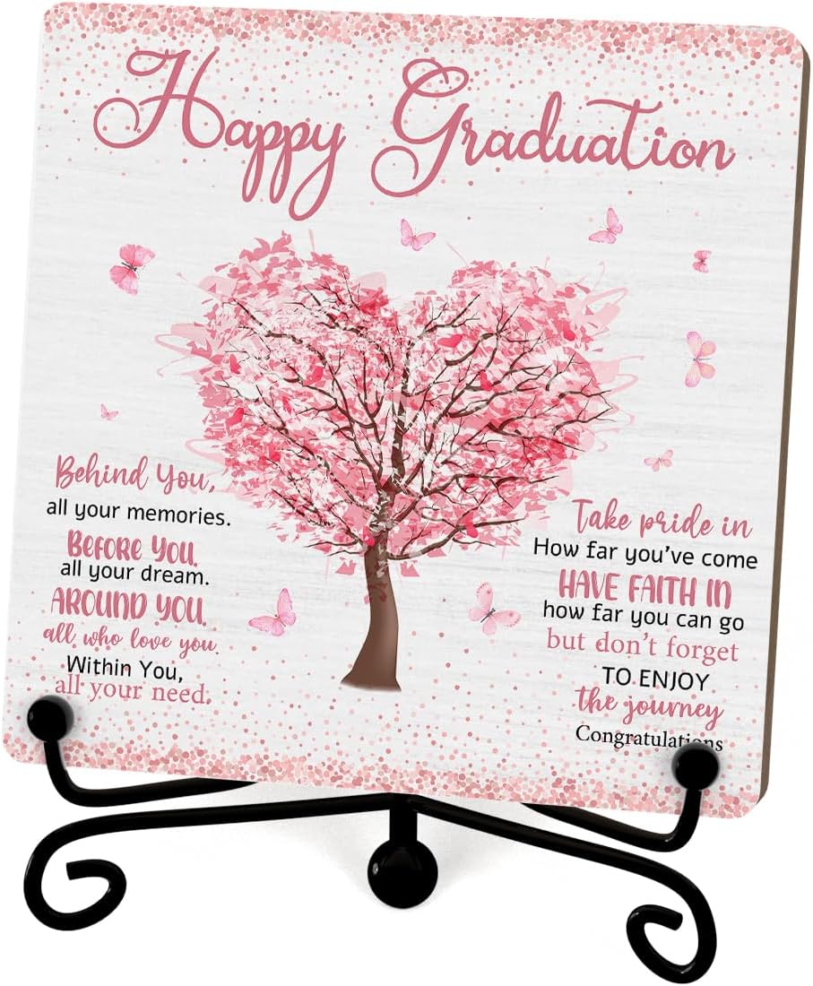 Amazon.com: Graduation Desk Decorative Sign, Happy Graduation Wooden ...