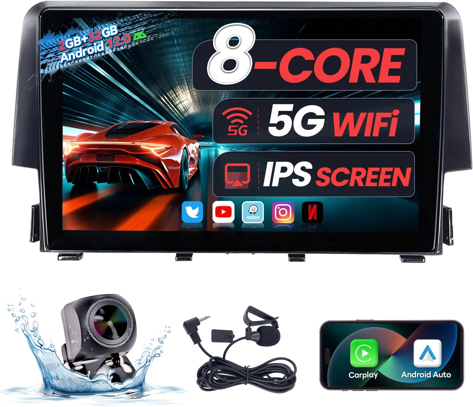Amazon.com: JOYING Newest 9 Inch Car Stereo Android 10.0 Car Auto Radio ...