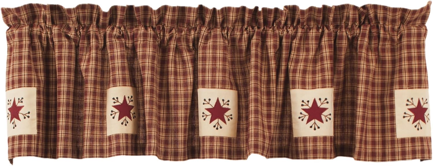 Amazon.com: Cambridge Wine Star Applique Valance : Home & Kitchen