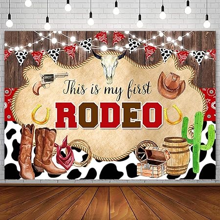 Amazon.com : Avezano My First Rodeo Party Backdrop Western Cowboy and ...