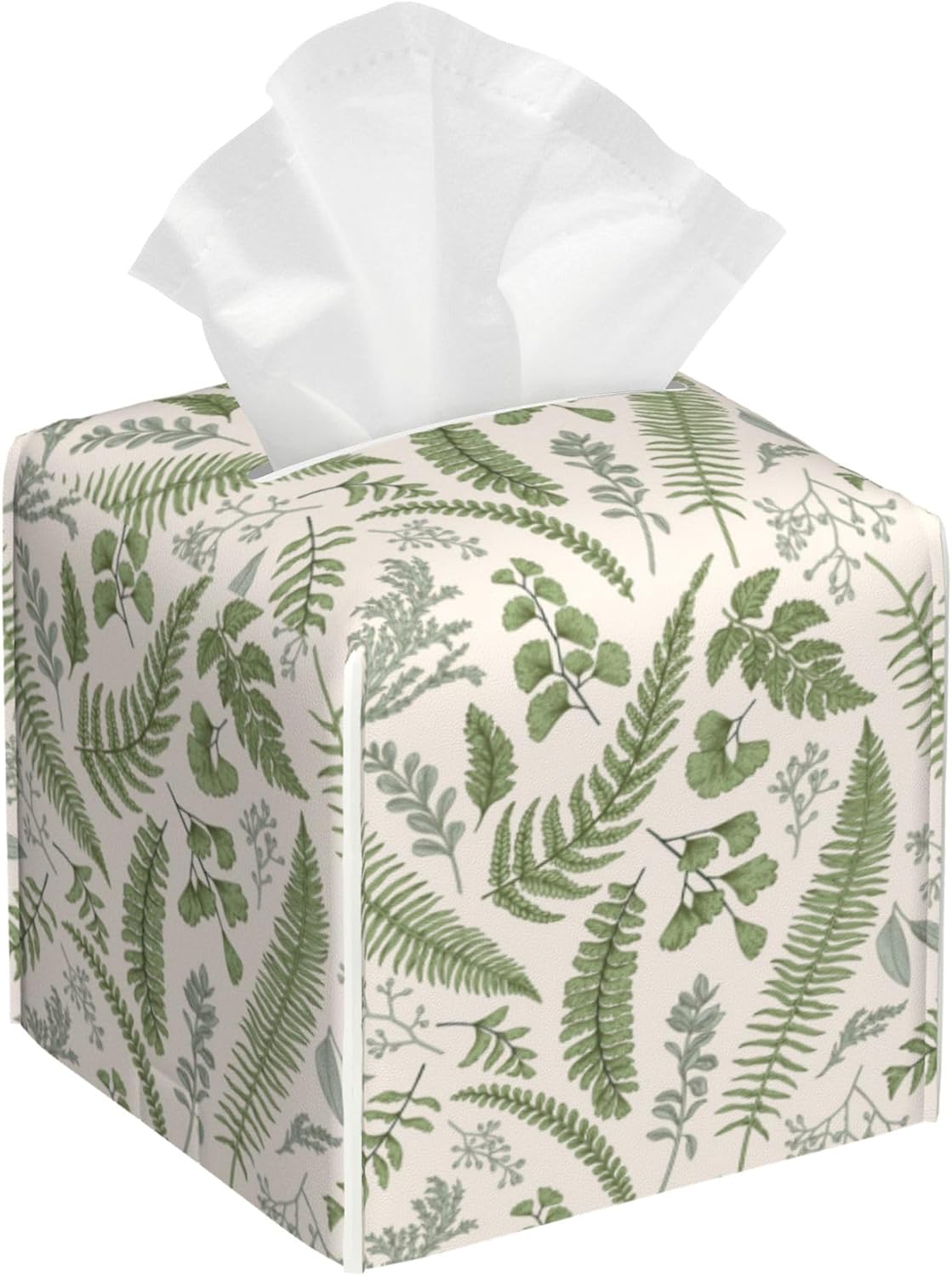 Amazon.com: POIUBLE Tissue Box Holder Leaves and Herbs Tissue Box Cover ...