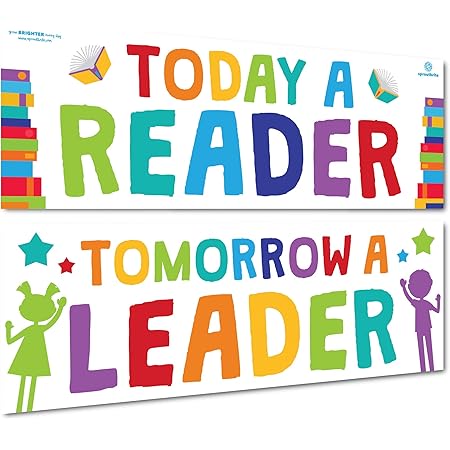 Amazon.com: Reading Banner and Poster Set Classroom Decorations for ...