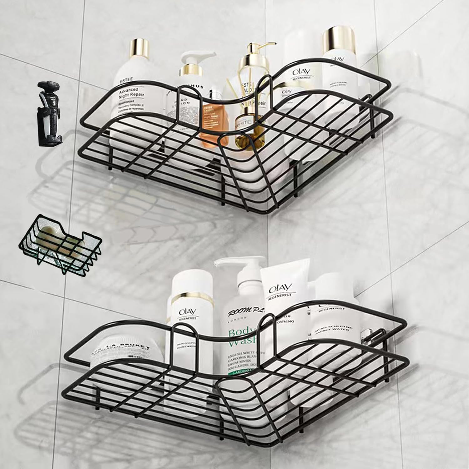 Amazon.com: HIKSMSKR Shower Caddy Corner Bathroom Organizer Adhesive ...