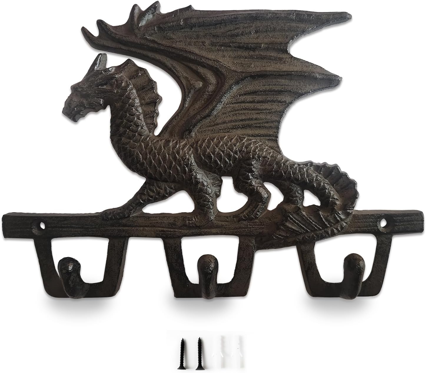 Amazon.com: CatchDragon Cast Iron Coat Racks Wall Mounted-3 Hooks ...