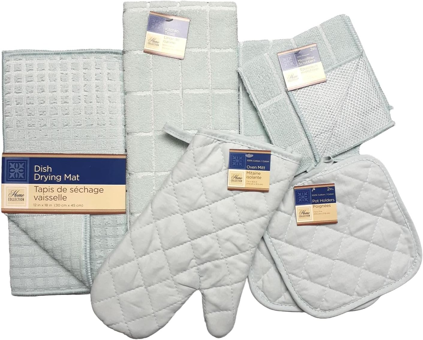 Amazon.com: 7PCS Light Green Lightweight Kitchen Linen Set 1 Oven Mitt ...