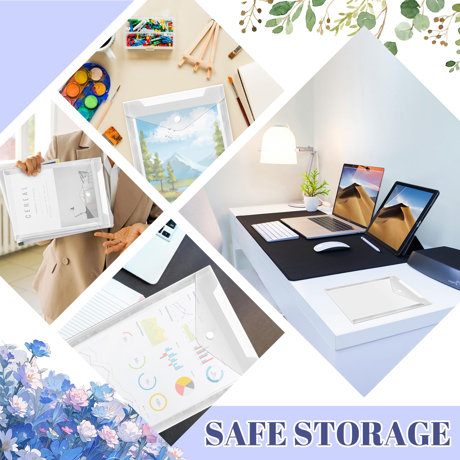 Snapklik.com : Vmiapxo 40 Pack Stamp And Die Storage Pockets, Reusable ...