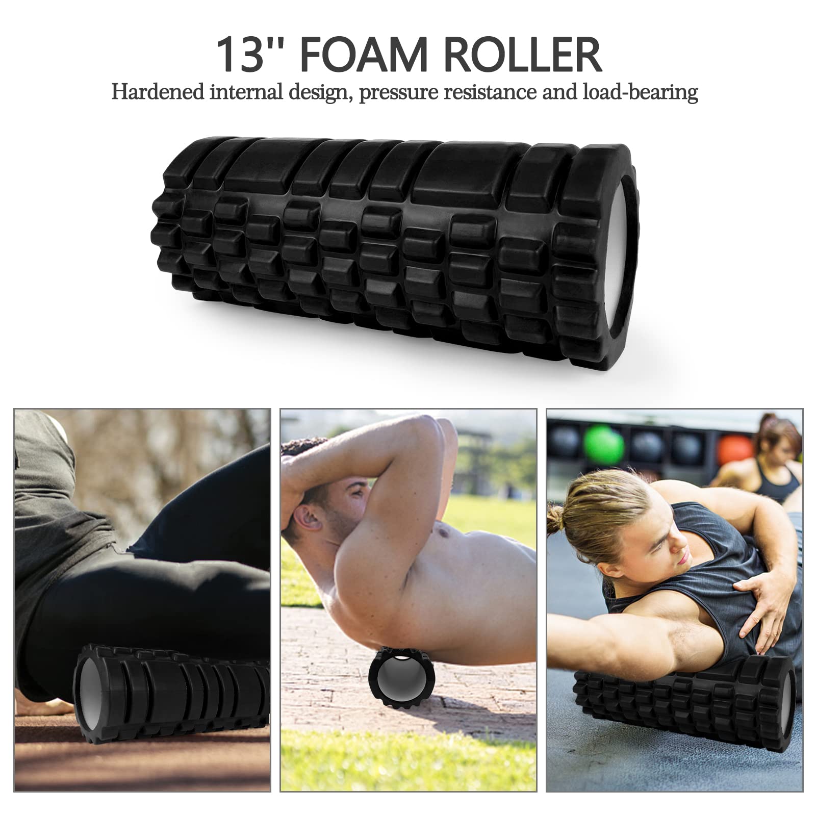 JOYENERGY 5 in 1 Foam Roller Set Trigger Point Foam Roller, Massage ...