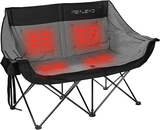 Amazon.com : REALEAD Heated Loveseat Camping Chair | 3 Heat Levels and ...