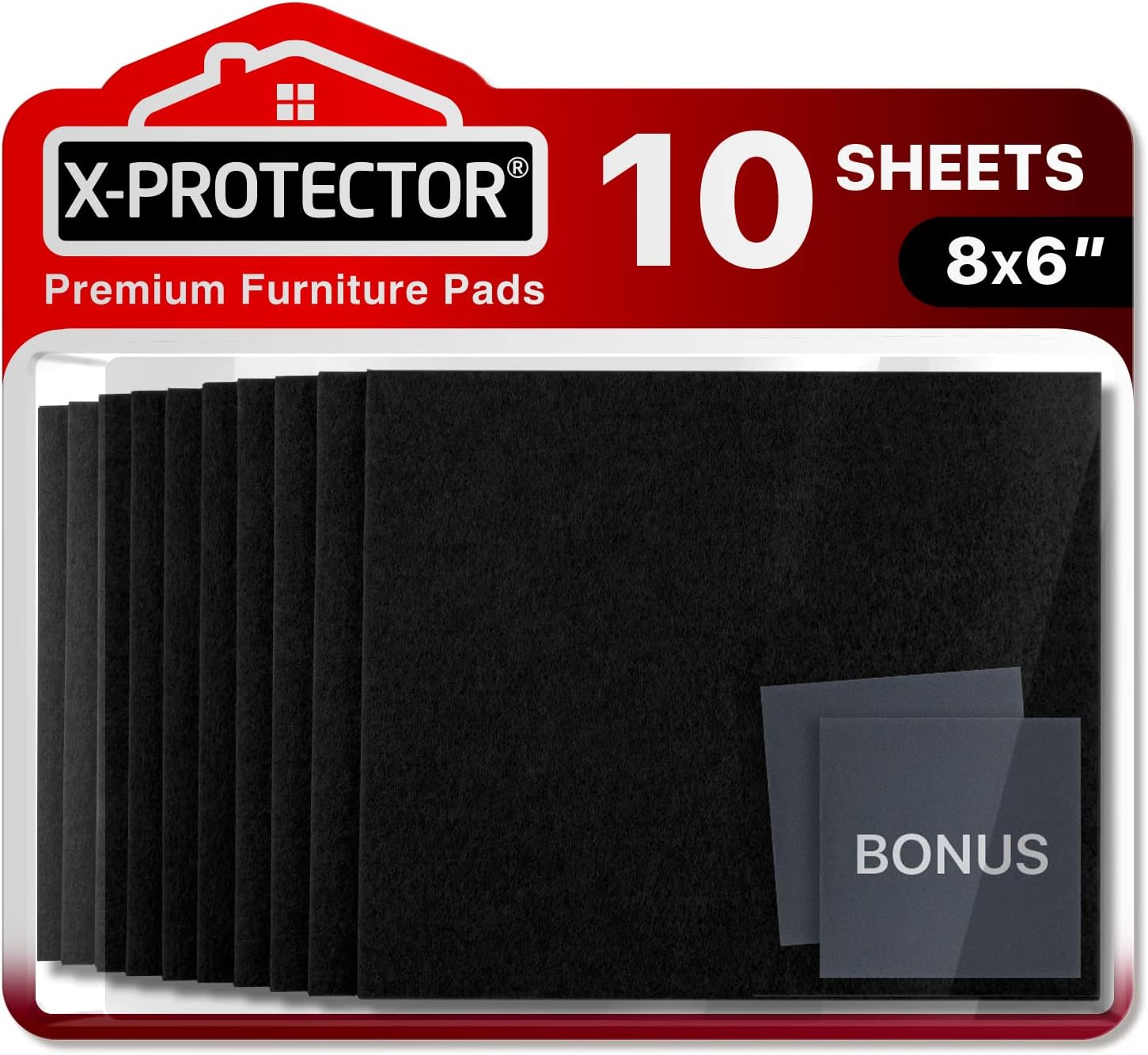 RERIVER 6" X 8" X 1/5" Thick Heavy Duty Felt Sheets - 8 Sheets (Black ...