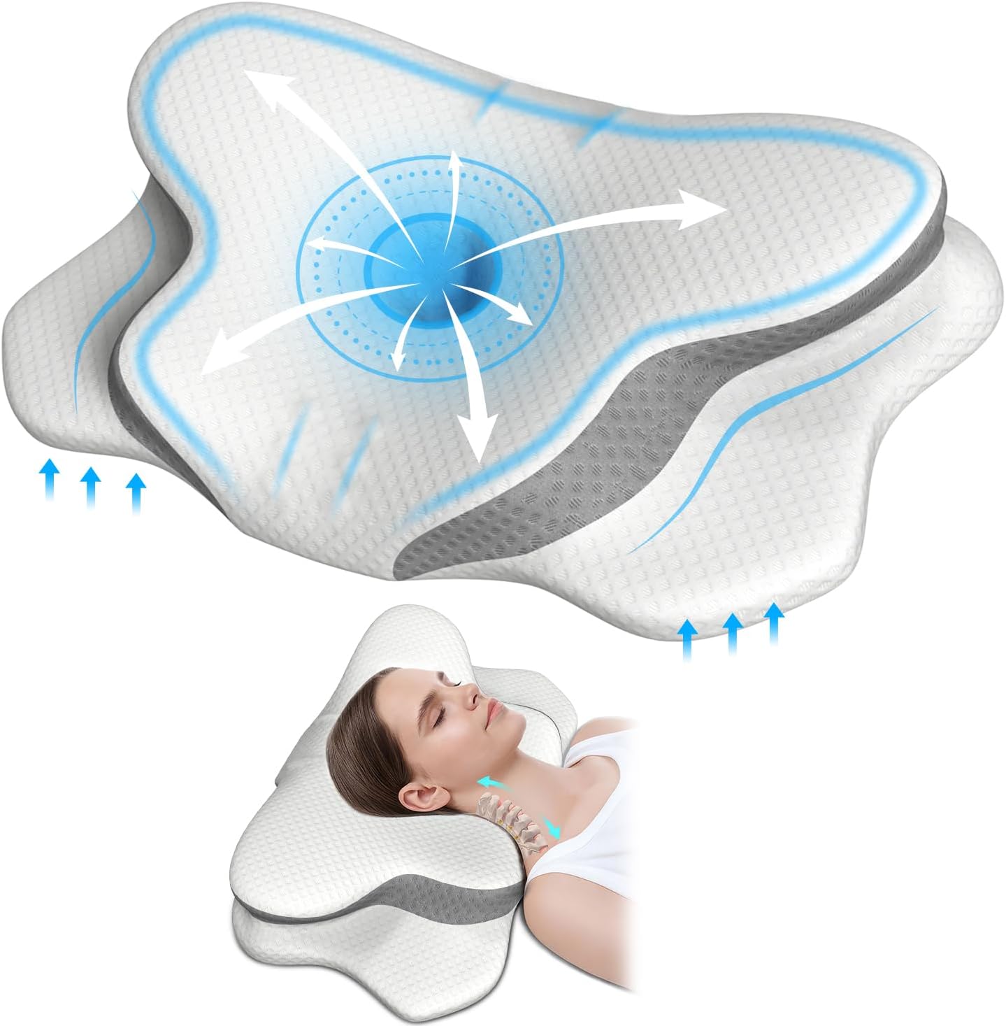 vantisan Almohada Cervical, Almohadas Memory Foam, Almohada Ortopedica ...