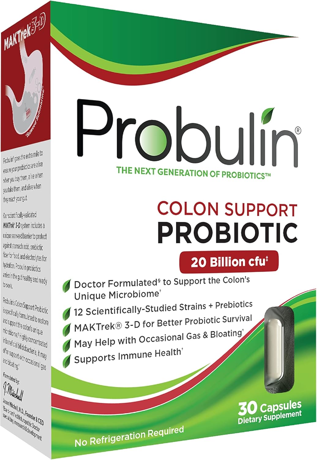 Amazon.com: Probulin Colon Support Daily Probiotic + Prebiotic ...