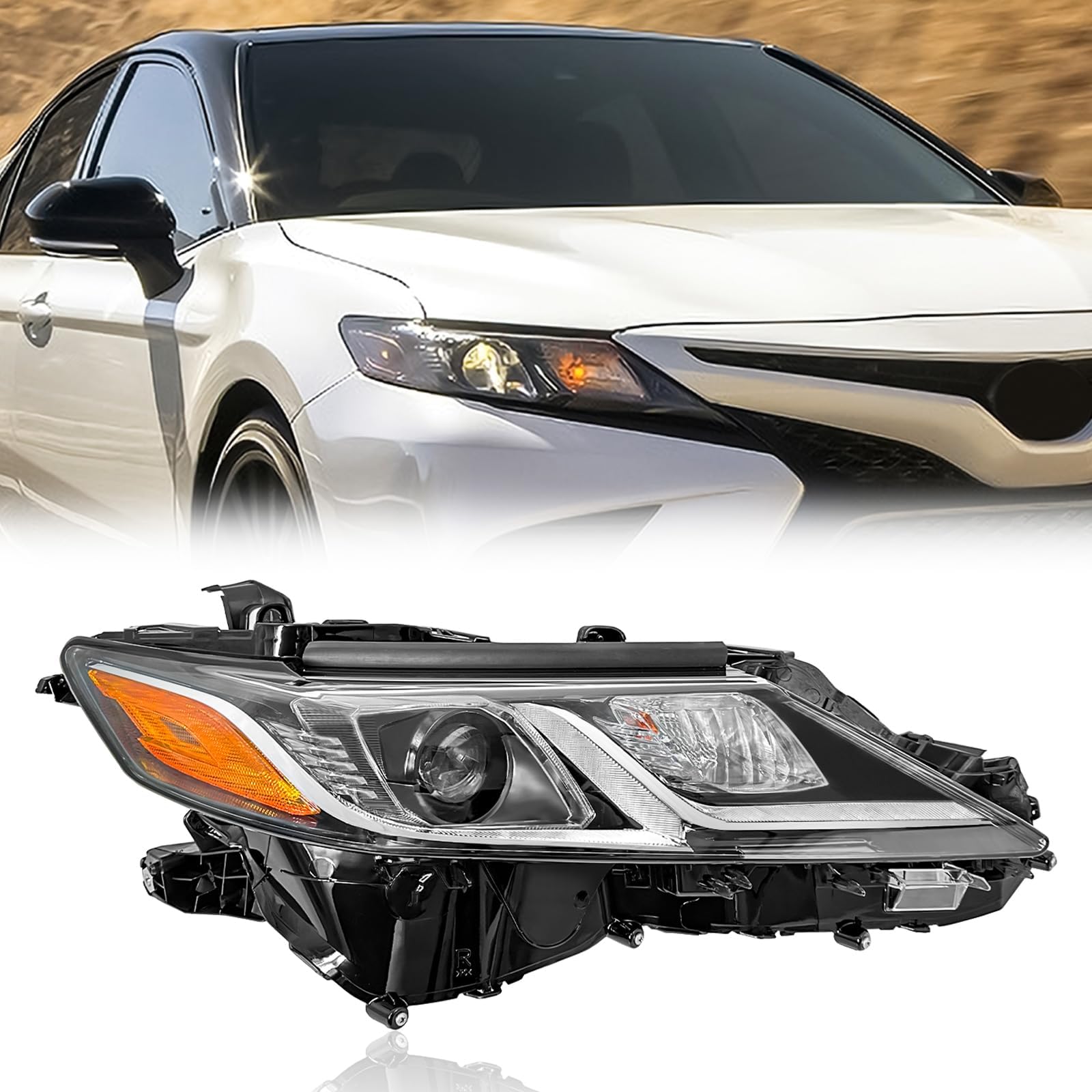 Amazon.com: TODO LED Headlight Assembly Compatible with Toyota Camry L ...