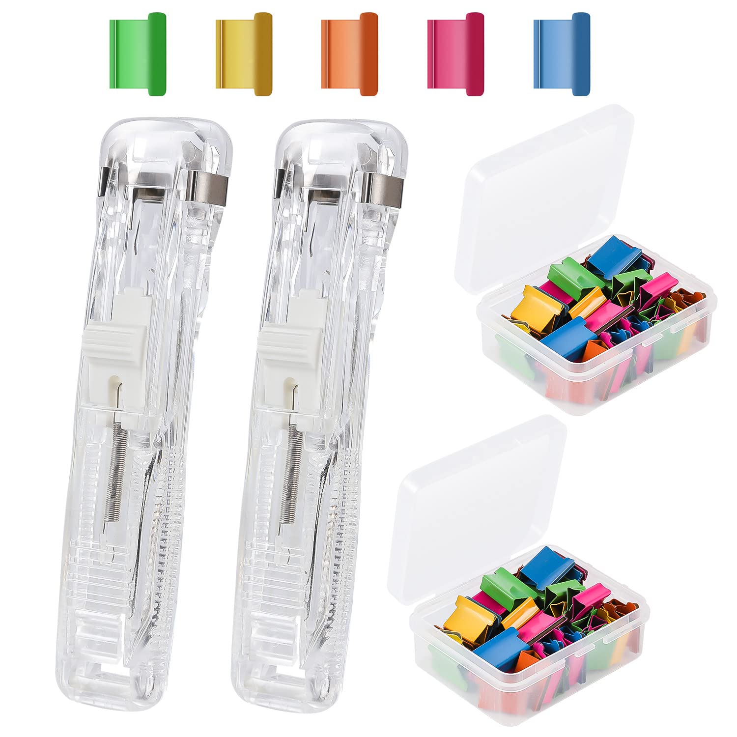 KINBOM 2pcs Clam Clip Dispensers, Portable Handheld Paper Clam Clip ...