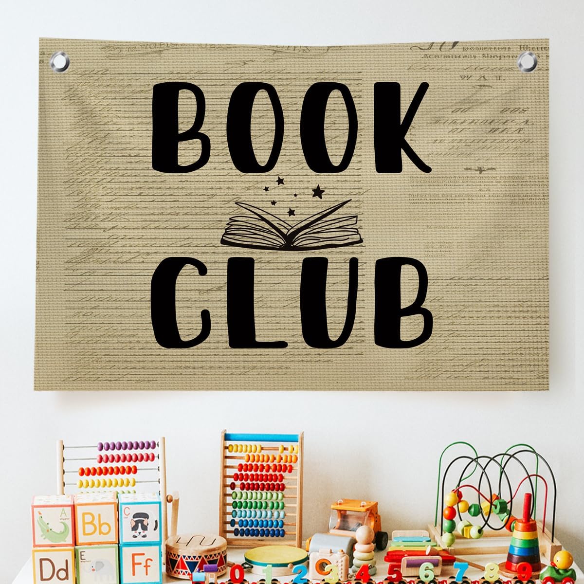 Amazon.com: QROZIAR Vintage Book Club Decorations Gifts Wall Flags ...