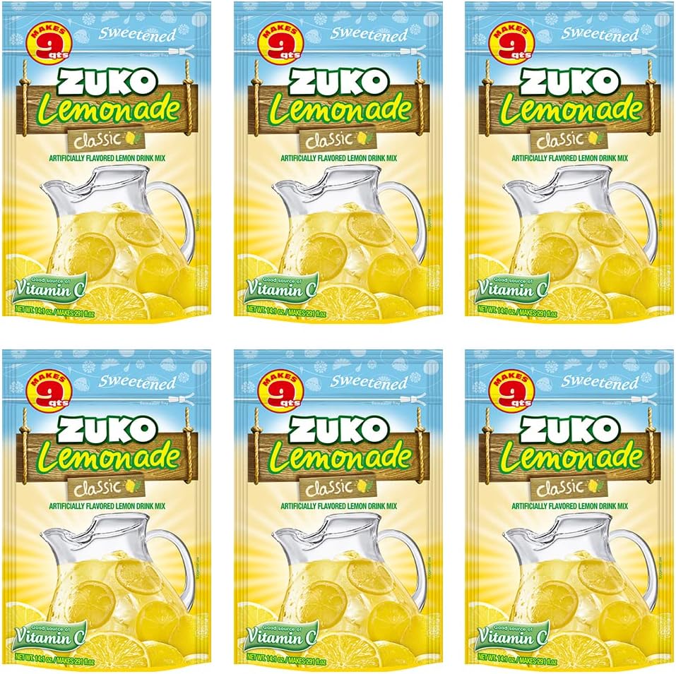Amazon.com: ZUKO Classic Lemonade Instant Powder Drink, Family Pack 14. ...