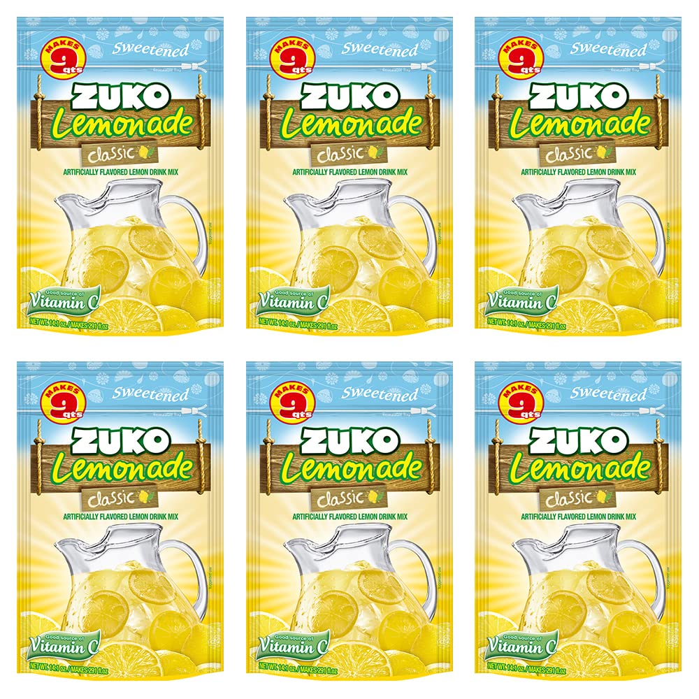 Amazon.com: ZUKO Classic Lemonade Instant Powder Drink, Family Pack 14. ...