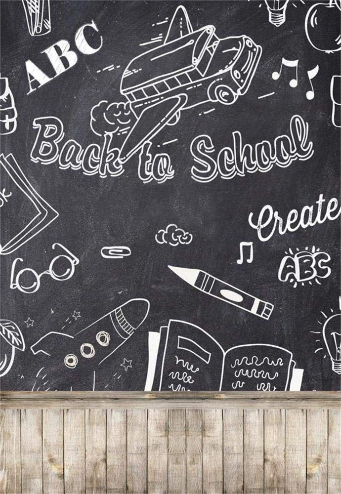 Amazon.com : Laeacco 3x5ft Back to School Backdrop Vintage Wood Floor ...