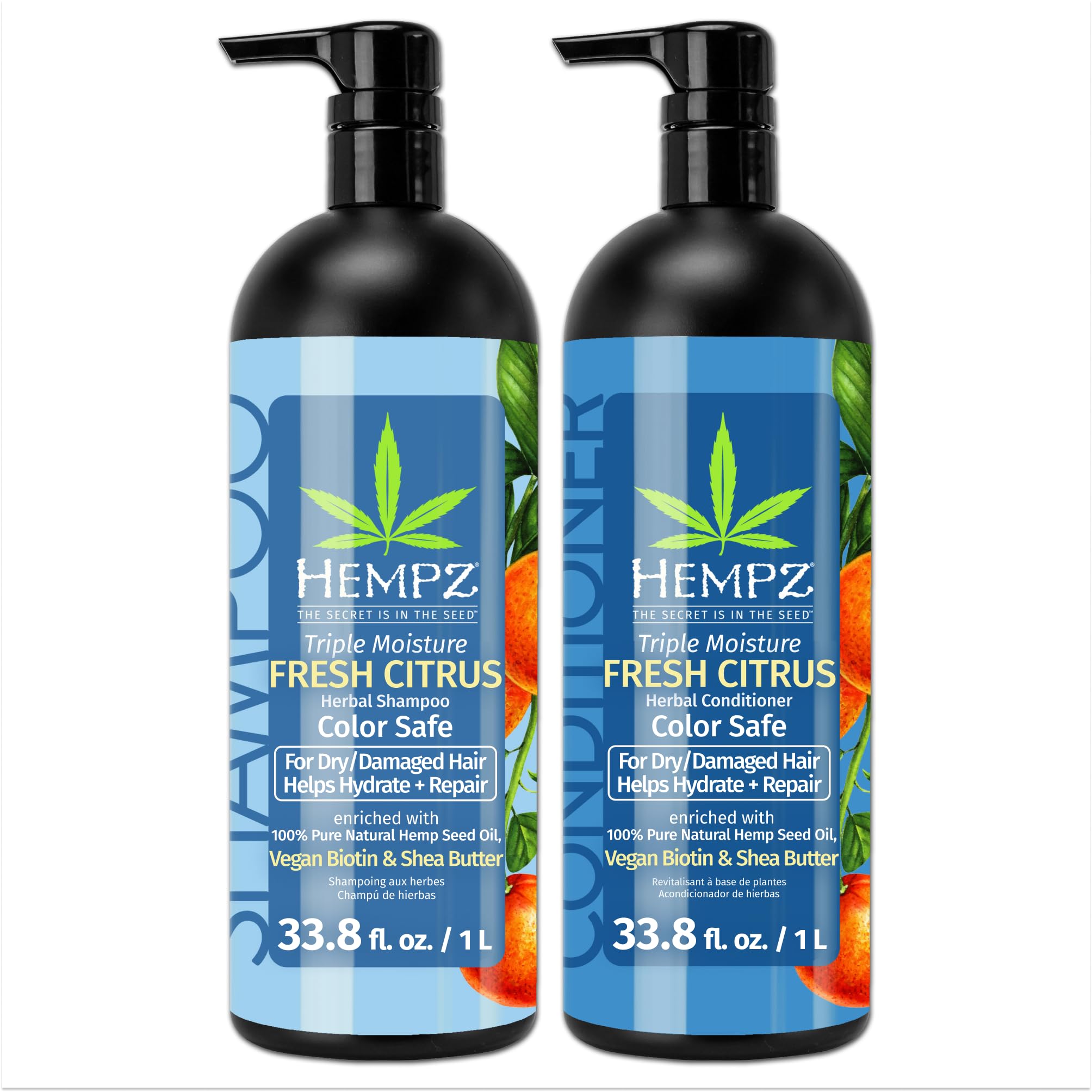Amazon.com : HEMPZ Hair Shampoo & Conditioner Set - Grapefruit & Peach ...