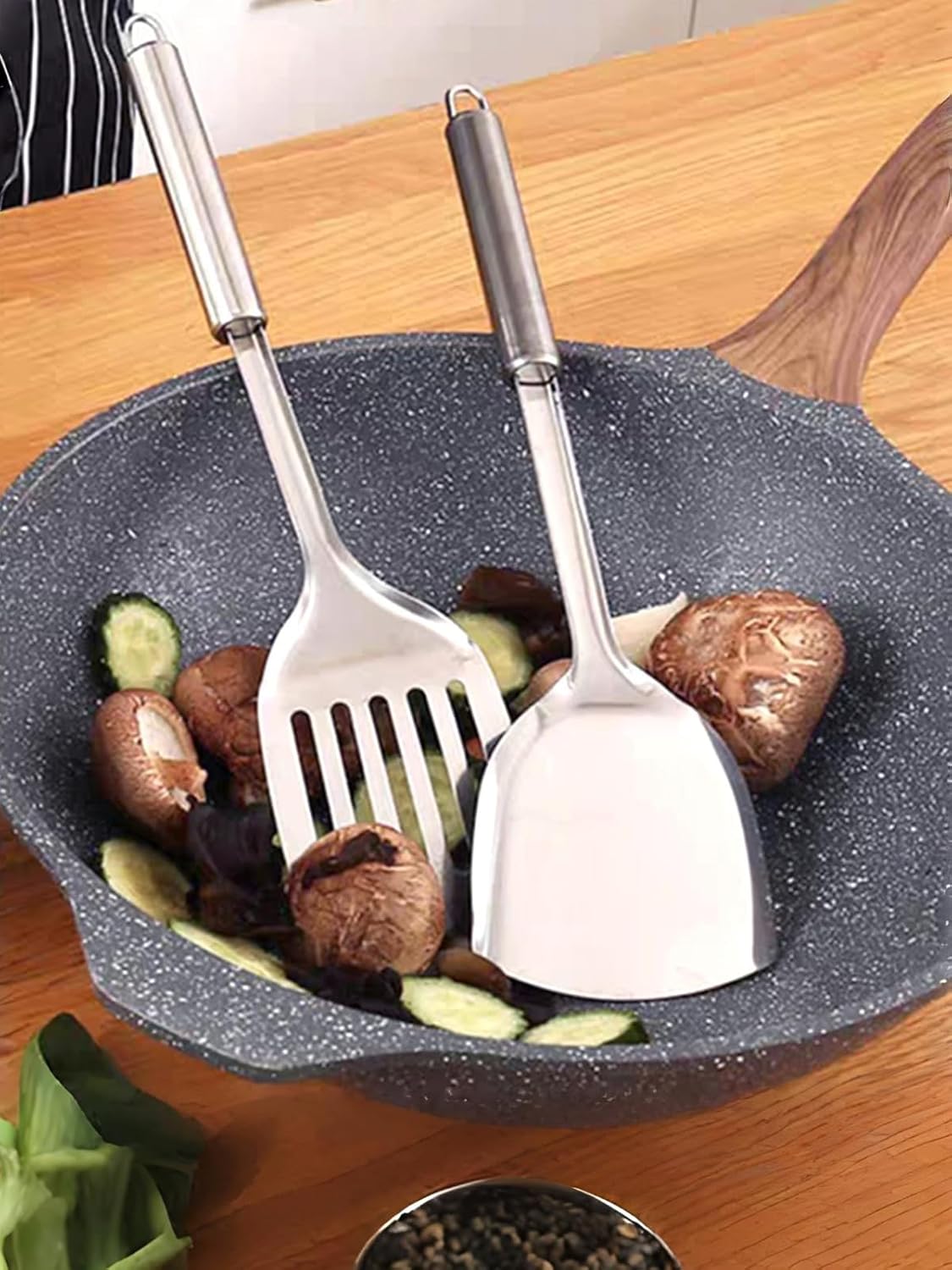 Amazon.com: 12.4-Inch Stainless Steel Spatulas Set, Heavy Duty Turner ...