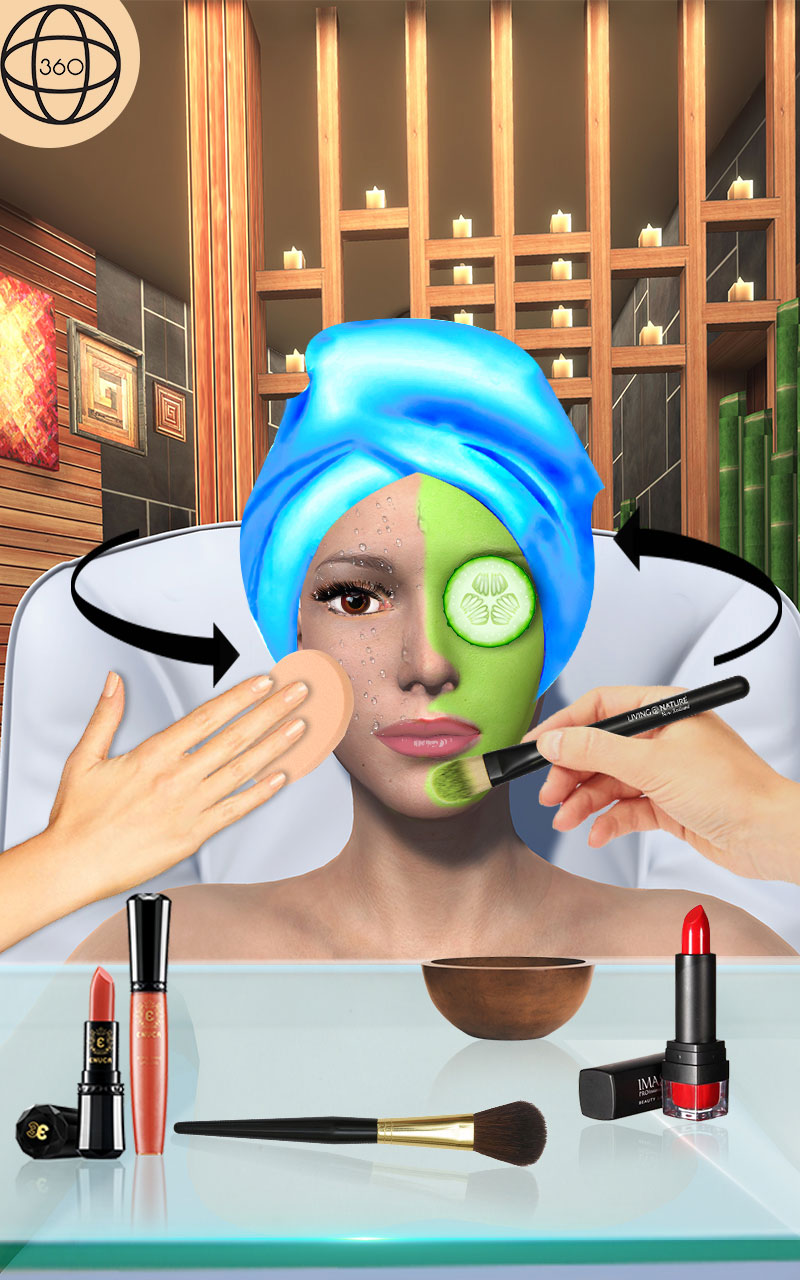 Face Makeup & Beauty Spa Salon Makeover Games 3D: face spa mask apply ...