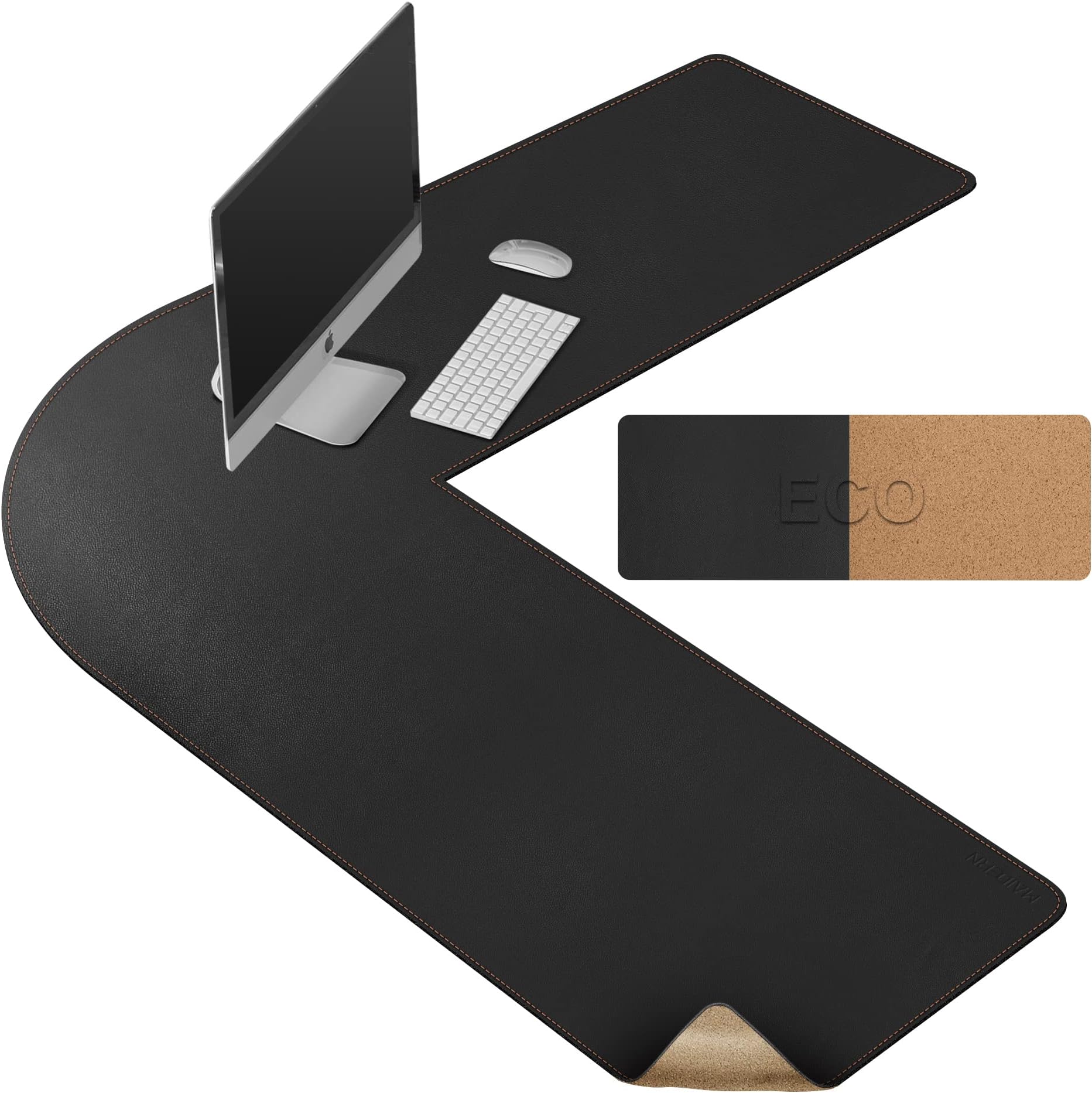 Amazon.com : MAIDERN (51” + 51”) x 15.7” L Shaped Corner Desk Mat, Cork ...