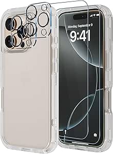 Amazon.com: Diverbox for iPhone 16 Pro Case [Shockproof] [Dropproof] [Tempered Glass Screen ...