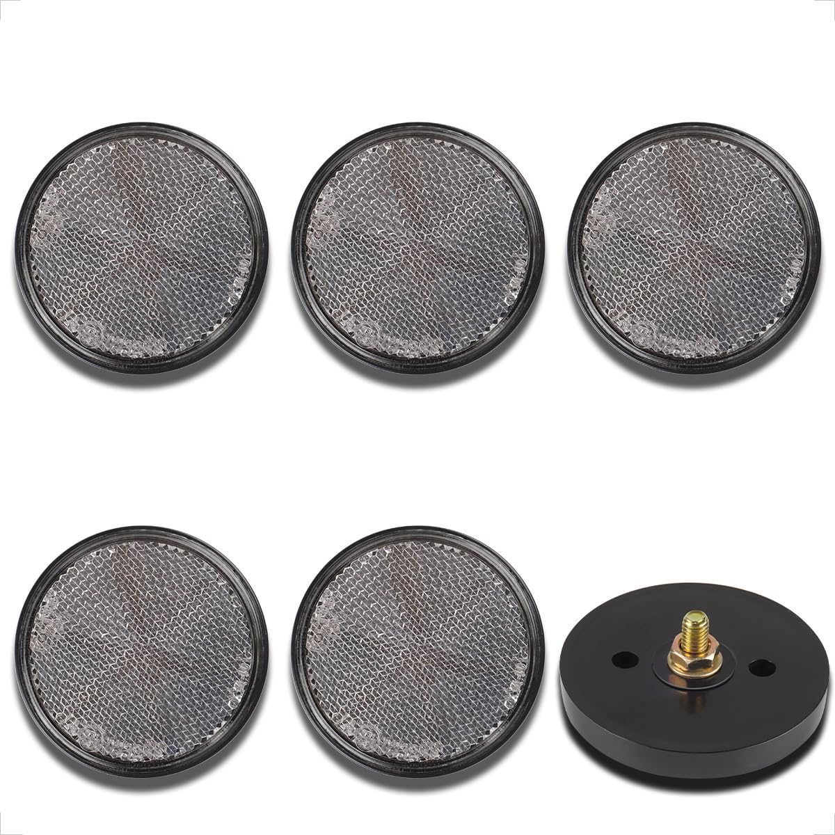 Snapklik.com : Evermotor Smoked Reflectors For Motorcycle,2.3 Inch Roud M6