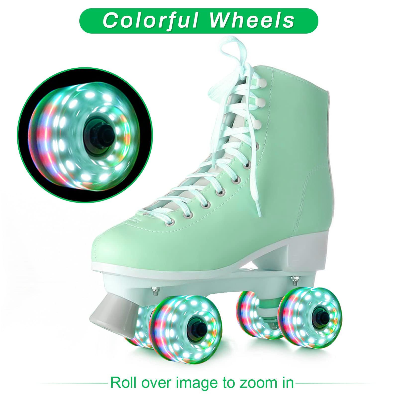 Snapklik.com : Nezylaf Light Up Roller Skate Wheels 8 Pack, 78A ...