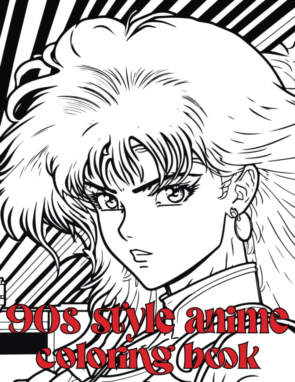 90s style anime coloring book: vintage anime coloring book, old anime ...