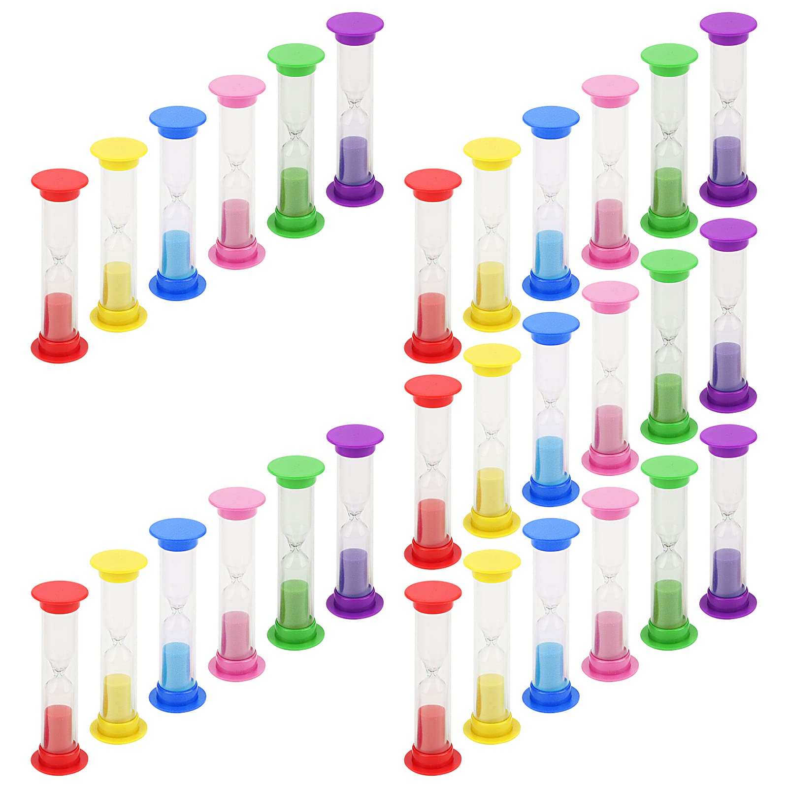 KEILEOHO 30 PCS 3 Minutes Small Sand Timer, 6 Color MIni Countdown ...