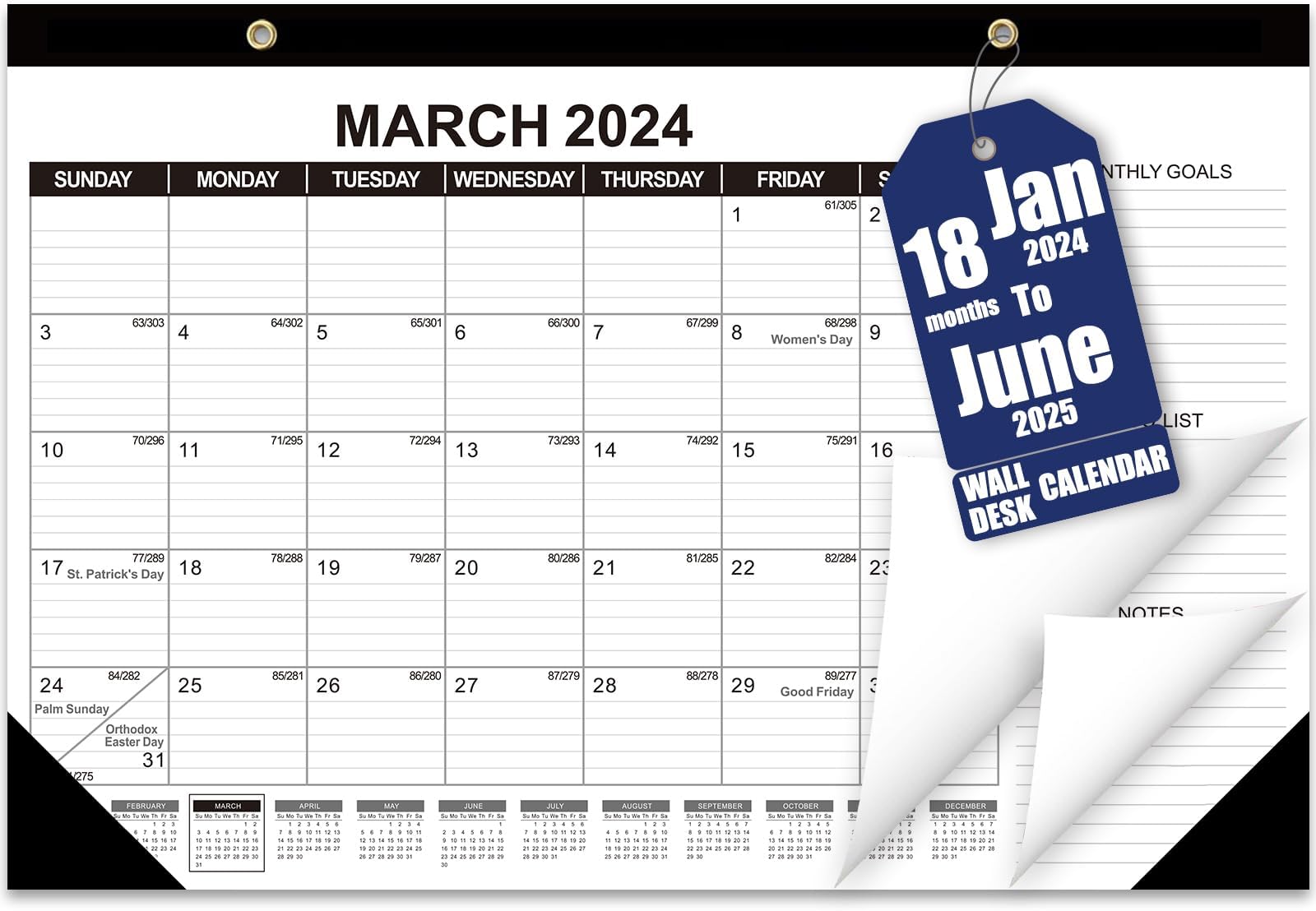 Amazon.com : GuassLee Desk Calendar 2024-2025 - 18 Monthly Desktop ...