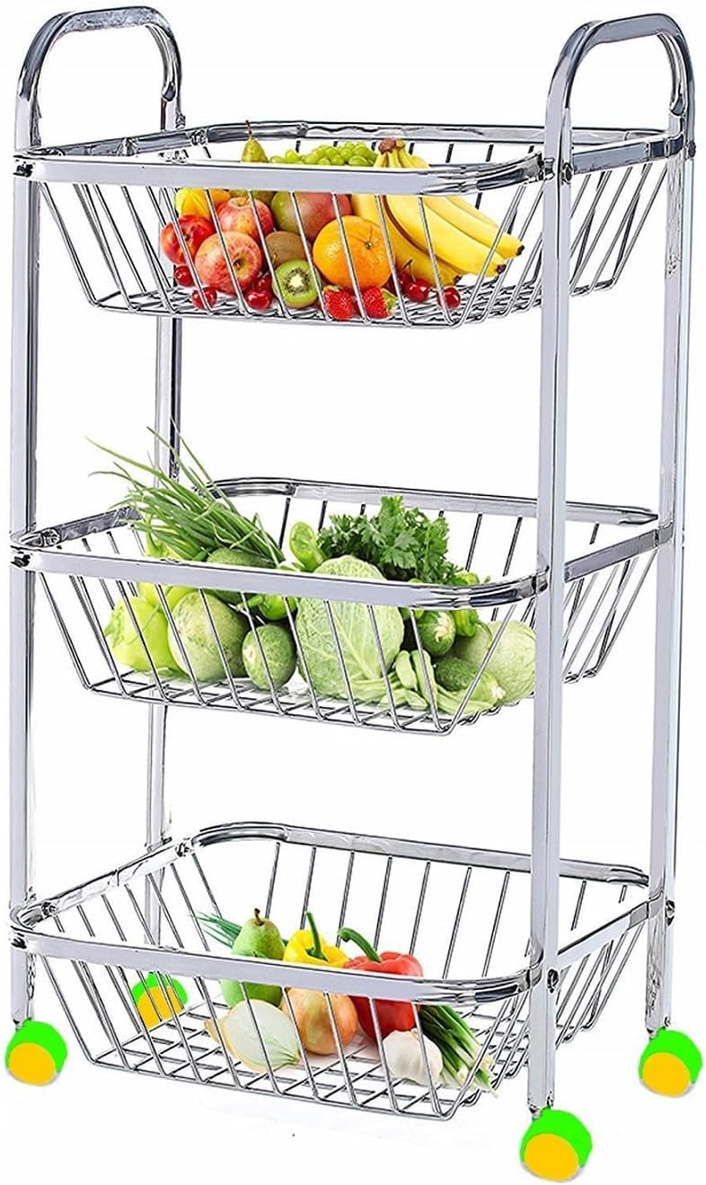Q13® Stainless Steel Fruit & Vegetable Stand for Kitchen 3 Layer (Tier ...