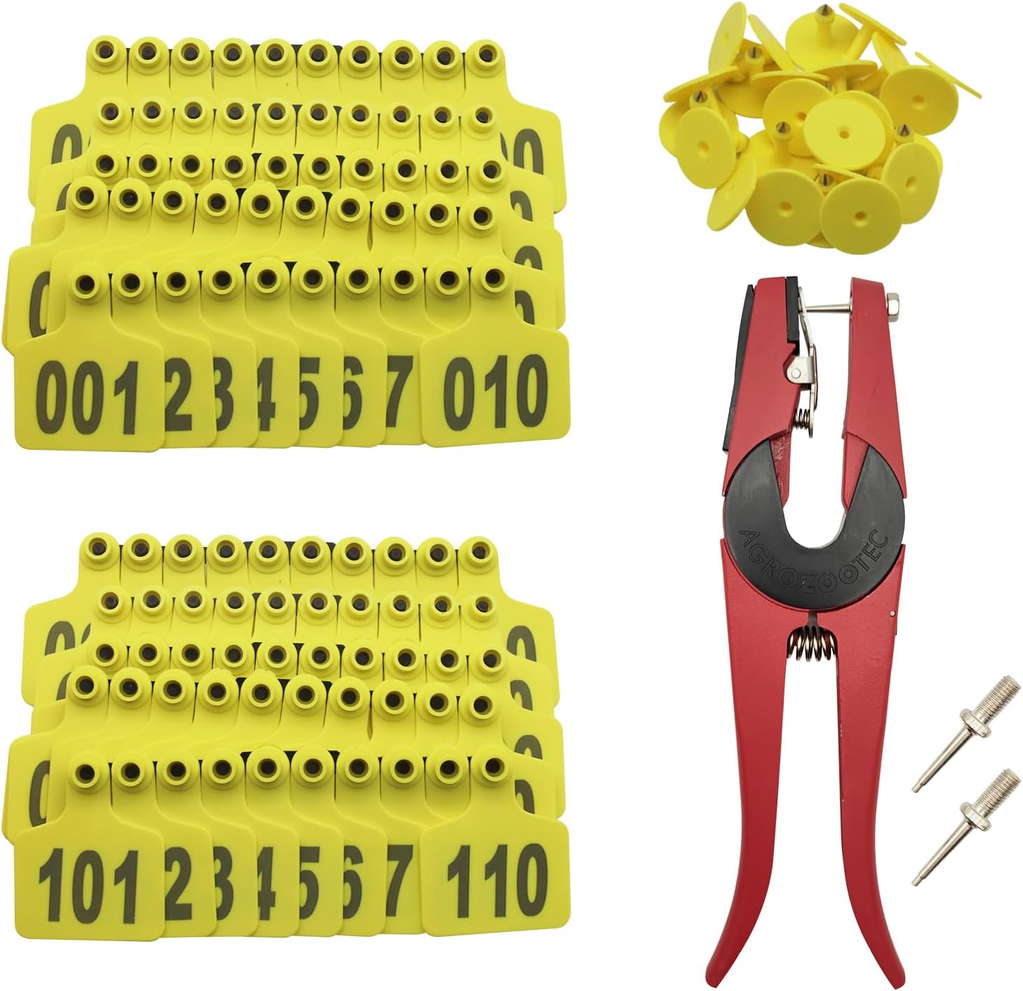 Amazon.com: 200 pcs 001-200 Number Cattle Ear Tags Plastic Livestock ...